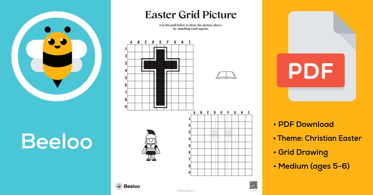 Easter Grid Picture • Beeloo Printable Crafts and Activities for Kids