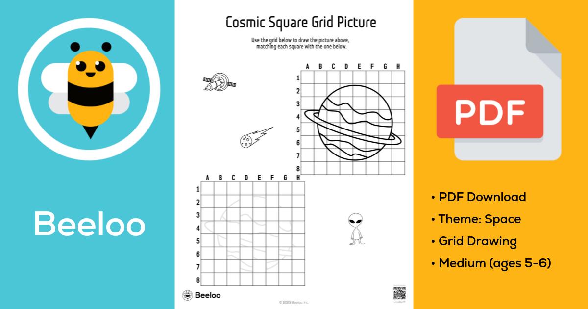 Cosmic Square Grid Picture • Beeloo Printable Crafts and Activities for ...