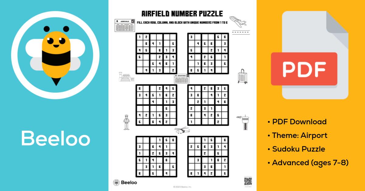 Airfield Number Puzzle • Beeloo Printable Crafts and Activities for Kids