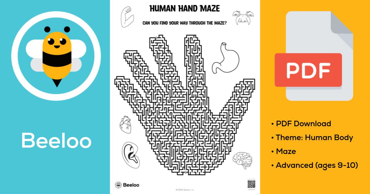 Human Hand Maze • Beeloo Printable Crafts and Activities for Kids