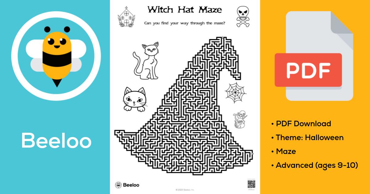 Witch Hat Maze • Beeloo Printable Crafts and Activities for Kids