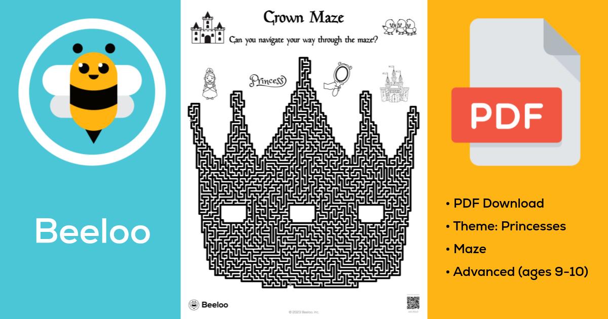 Crown Maze • Beeloo Printable Crafts and Activities for Kids