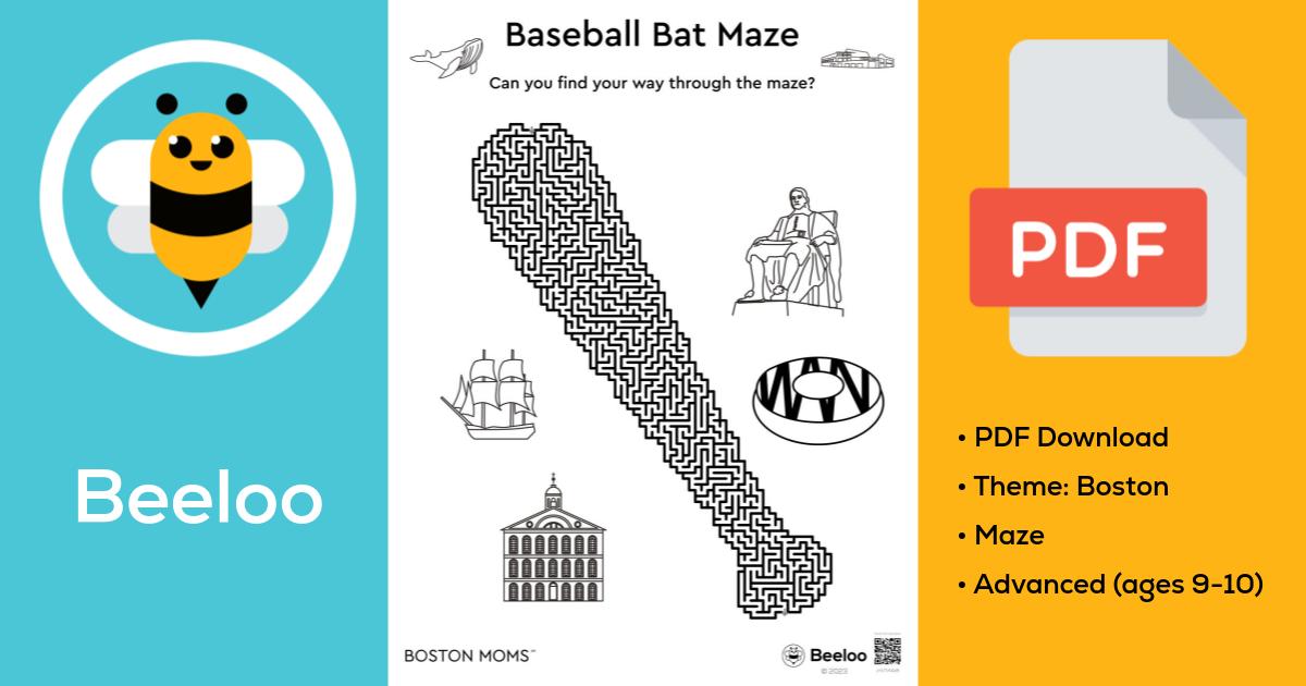 Baseball Bat Maze • Beeloo Printable Crafts and Activities for Kids