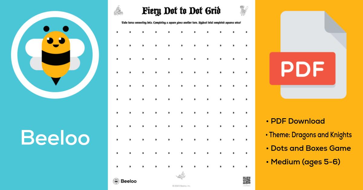 Fiery Dot to Dot Grid • Beeloo Printable Crafts and Activities for Kids